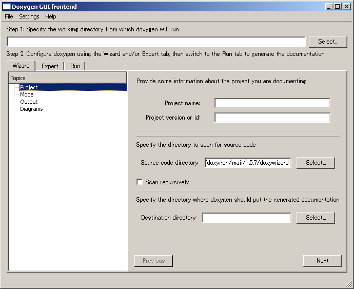 Doxywizard Wizardタブ設定 - Doxygen @ ウィキ - atwiki（アットウィキ）